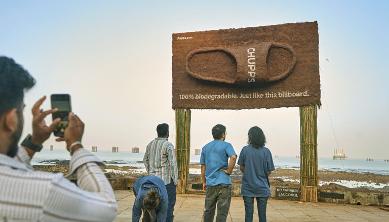 Mumbai gets a biodegradable billboard from Chupps Footwear | Media4Growth