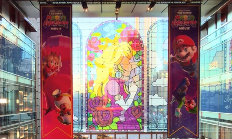Nintendo and Illumination bring Princess Peach's stained-glass mural to ...